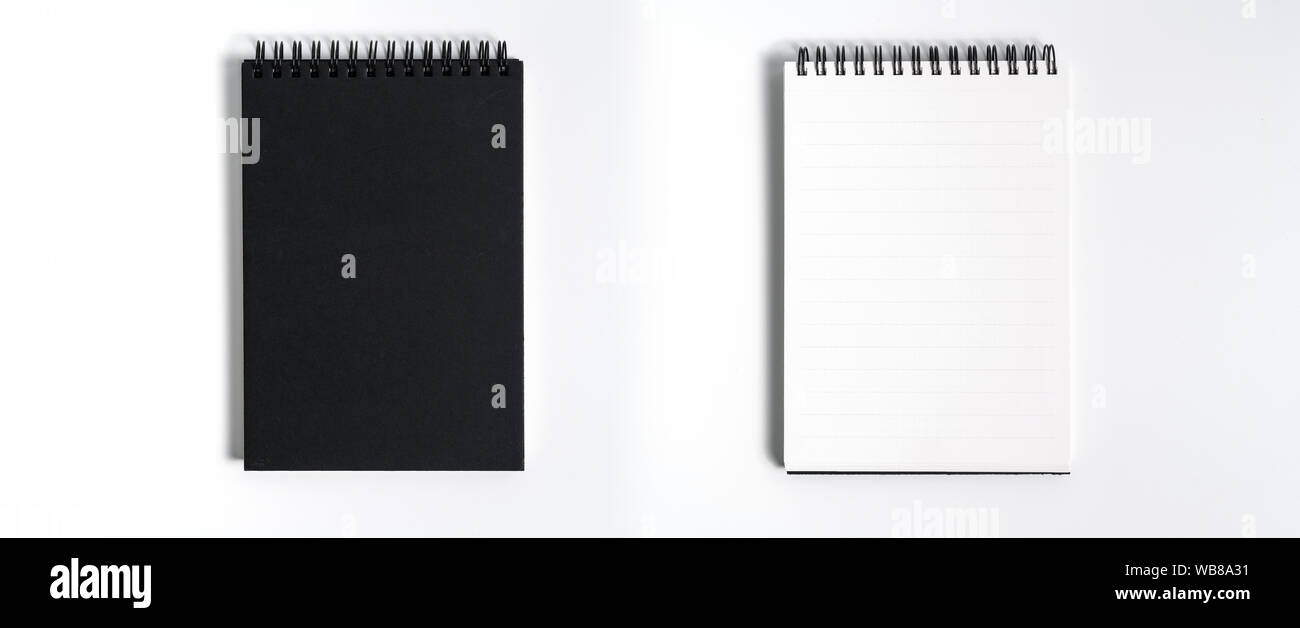 Notebook mock up with clean black blank for design and advertising ...