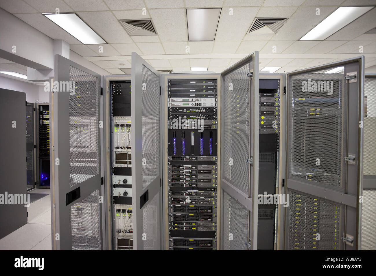 a data Centre in a satellite room with all the convertors of signals ...