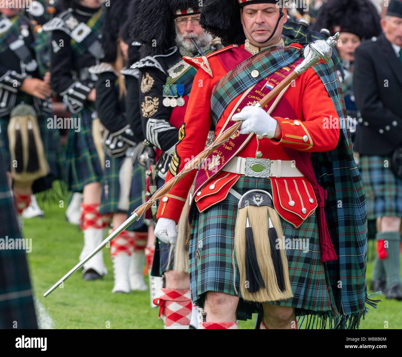 Lonach Gathering, Scotland - Aug 24, 2019: Massed Pipe Bands at the ...