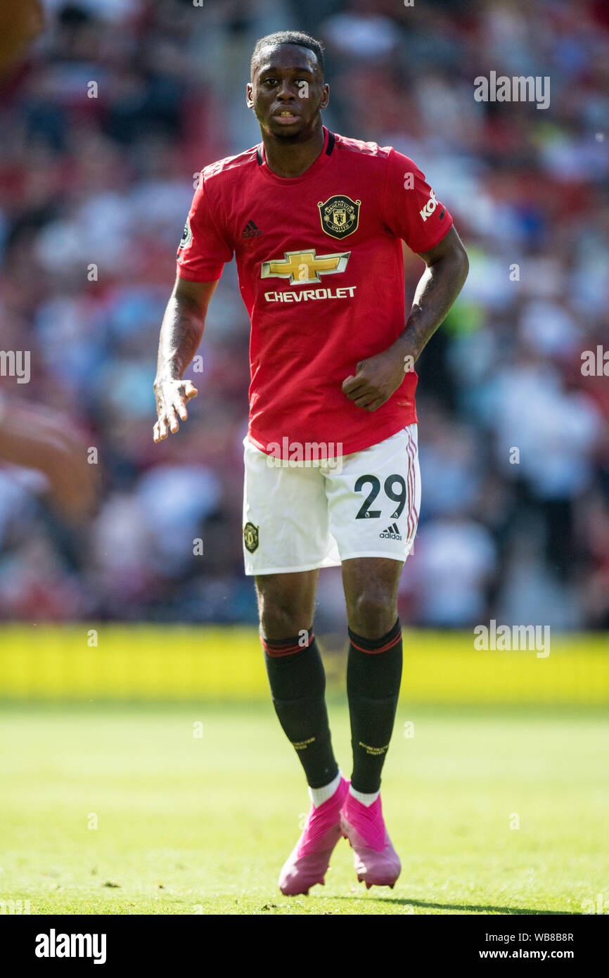 MANCHESTER, ENGLAND - AUGUST 24: Aaron Wan-Bissaka of Manchester United ...