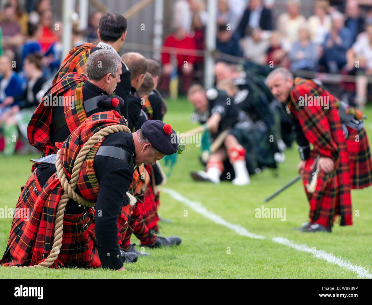 Lonach Gathering, Scotland - Aug 24, 2019: Tug of War event at the ...