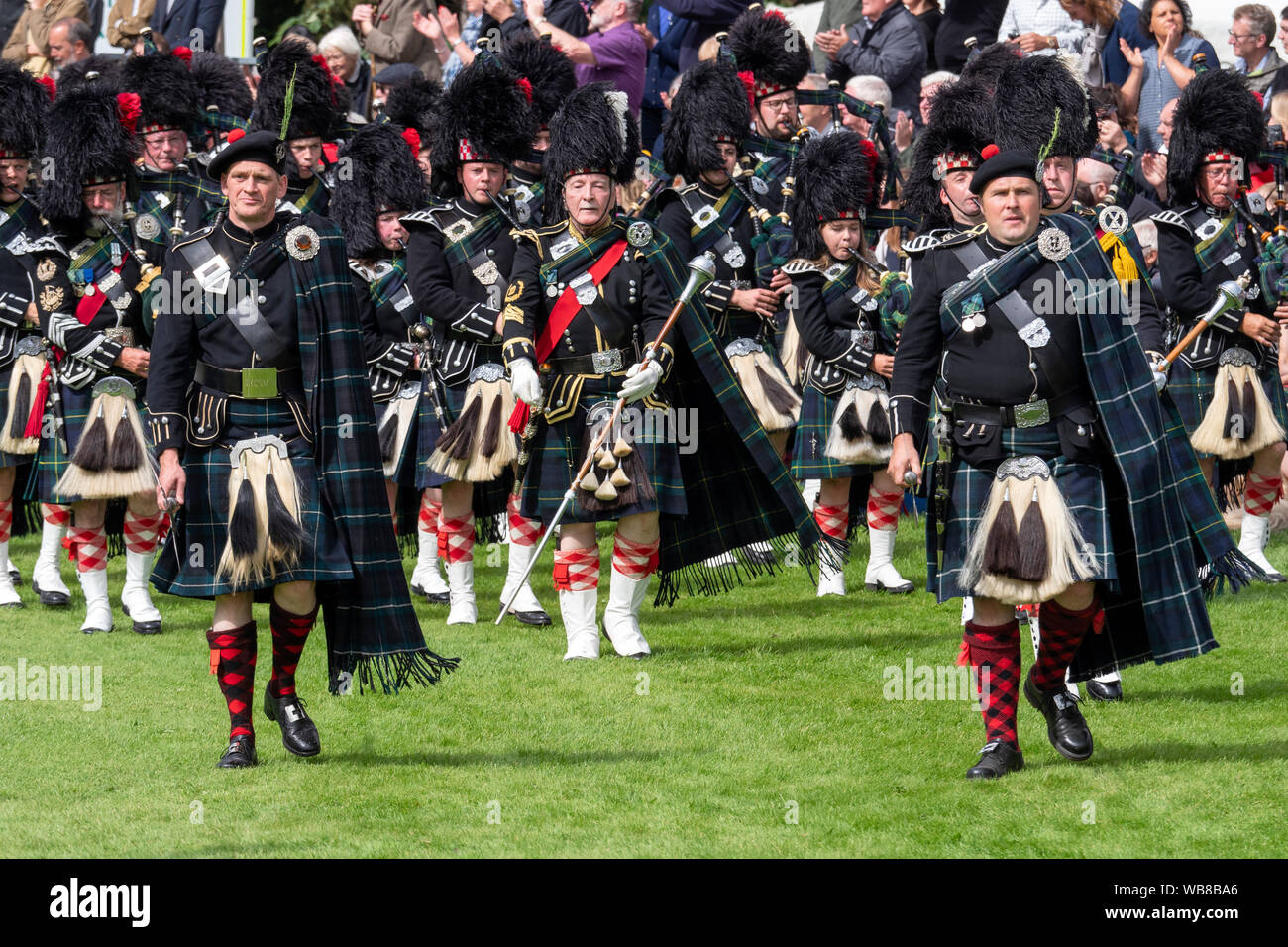 Lonach Gathering, Scotland - Aug 24, 2019: Massed Pipe Bands at the ...
