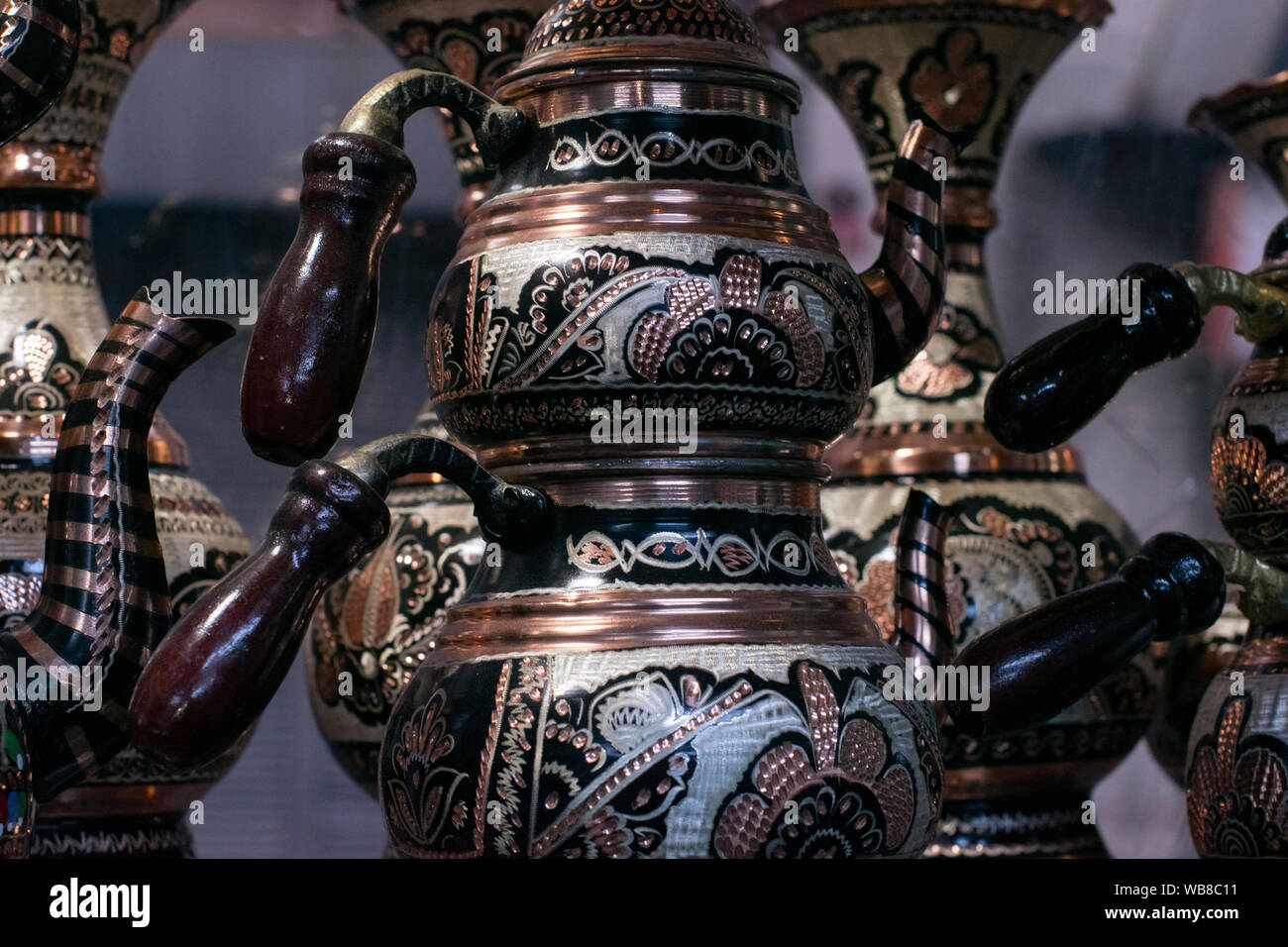 Coppersmith workshop and hand made copper things Stock Photo - Alamy