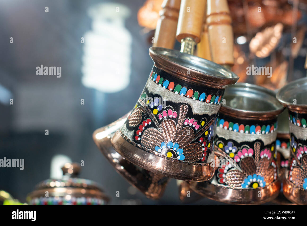 Coppersmith workshop and hand made copper things Stock Photo - Alamy