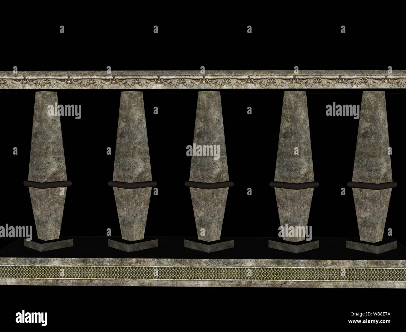 Ancient stone pillars detailed 3d rendered illustration Stock Photo - Alamy
