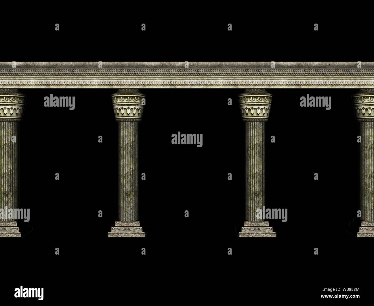 Ancient stone pillars detailed 3d rendered illustration Stock Photo - Alamy