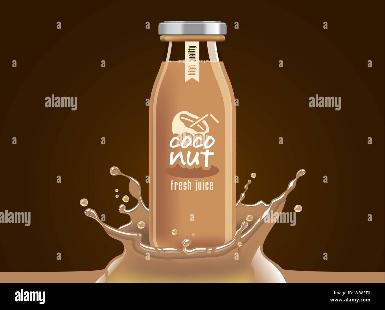 Coconut drink splash Stock Vector Images - Alamy