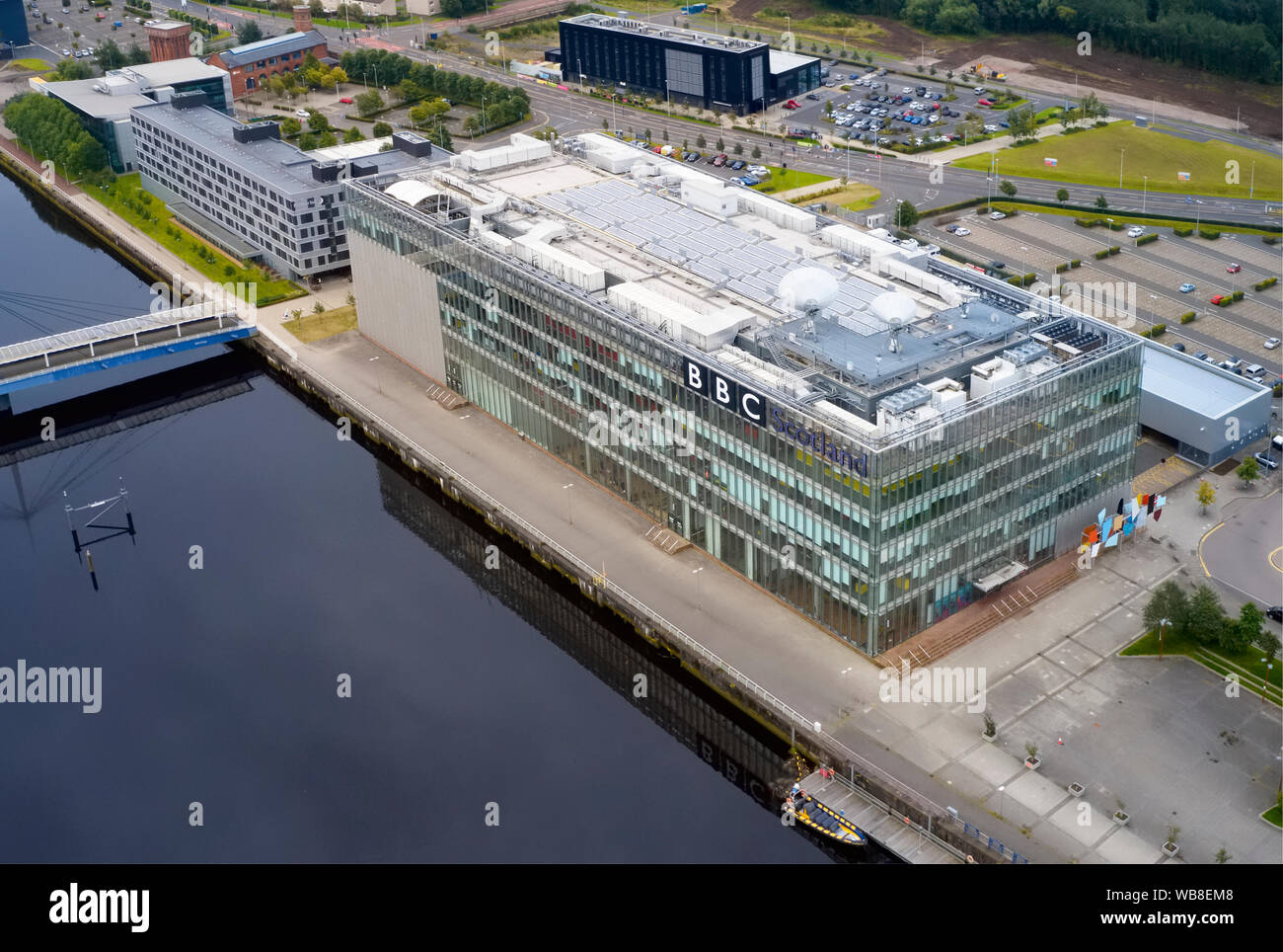 BBC Scotland office building on Pacific Quay on the River Clyde Stock ...