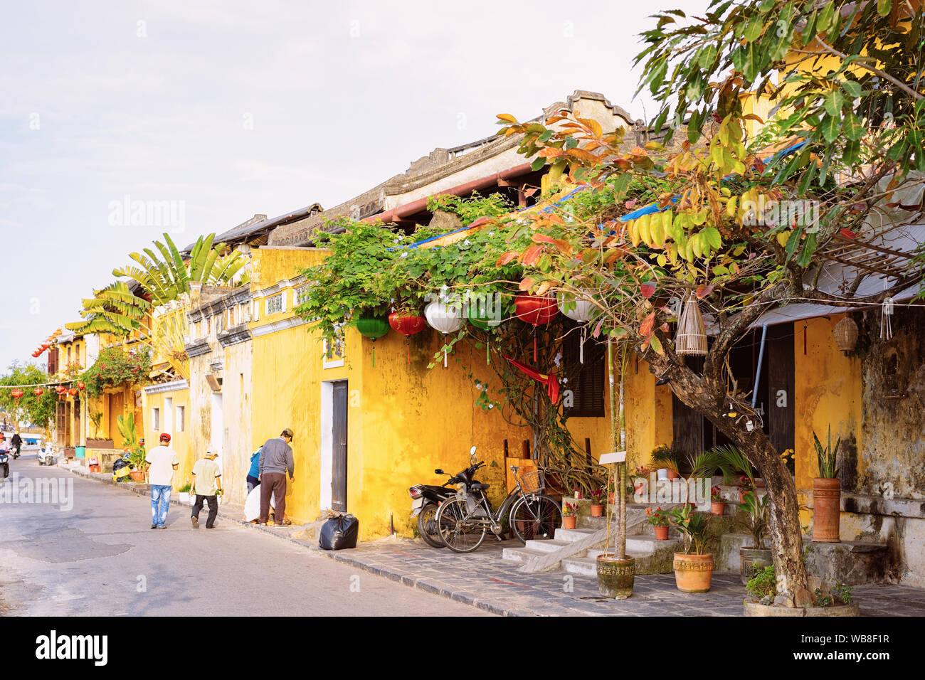 Cityscape with street at Old city of Hoi An in Vietnam in Southeast ...