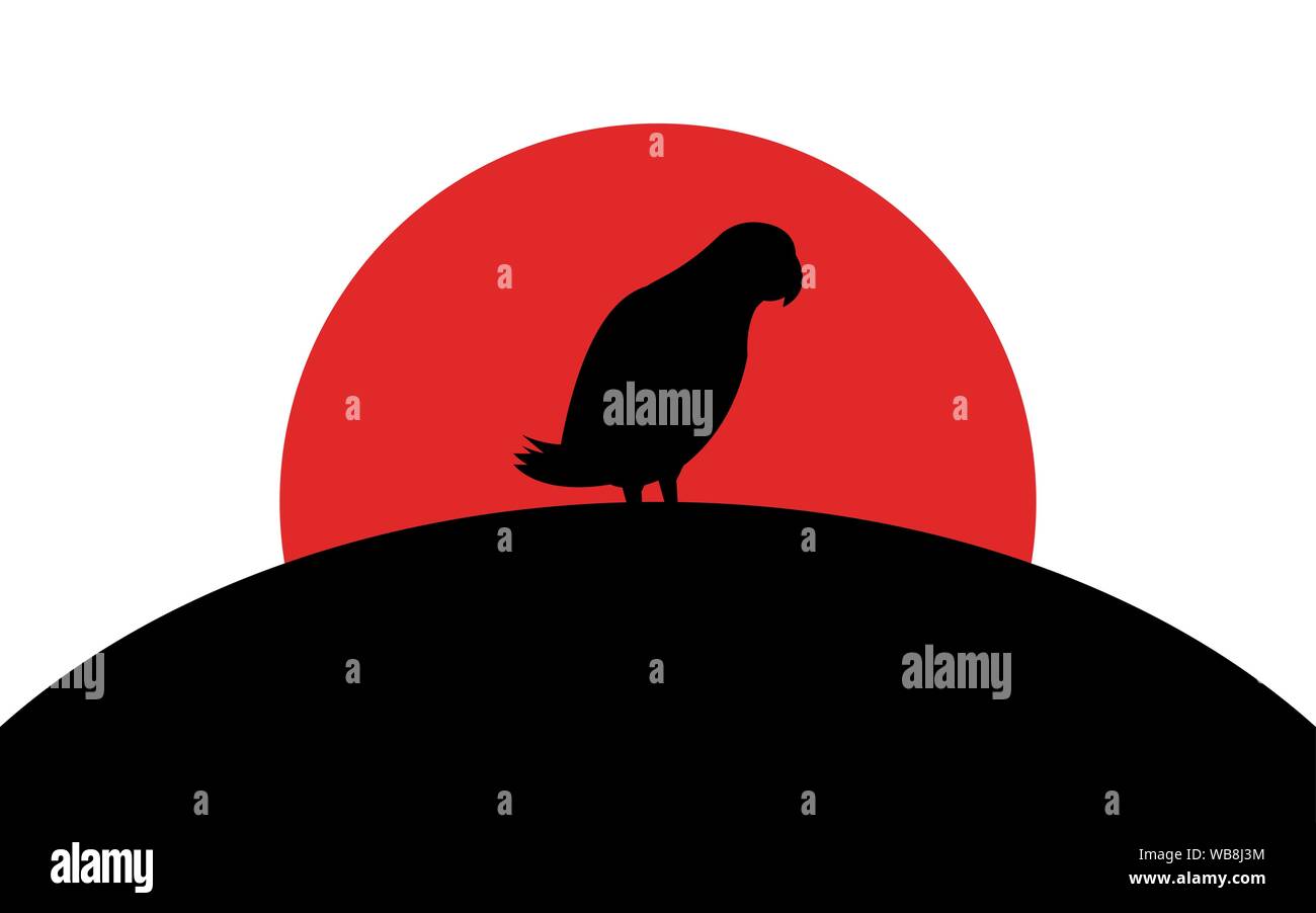 Jaco parrot icon, african animal, silhouette art image, vector ...