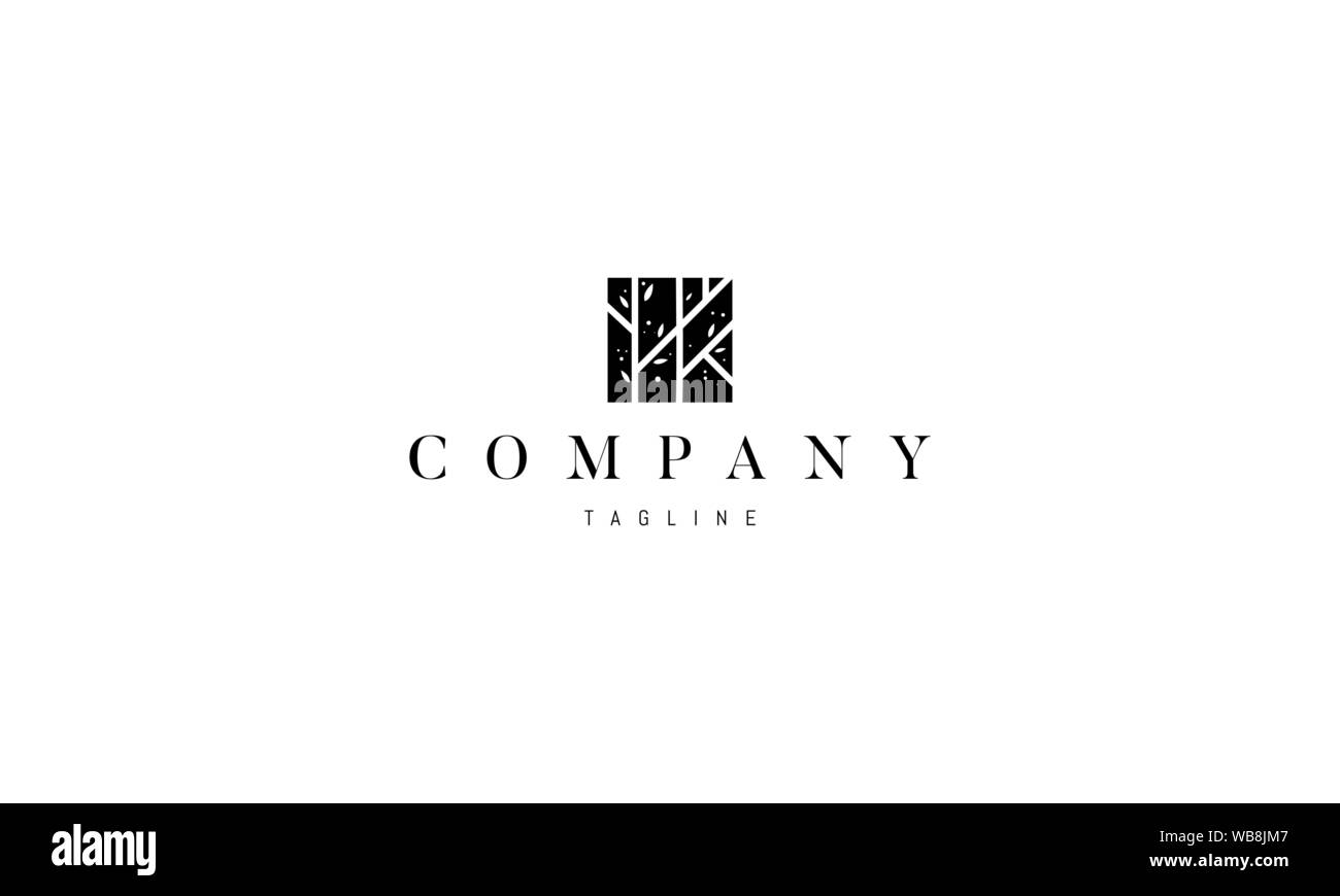 Vector logo with an abstract image of a silhouette of tree branches in ...