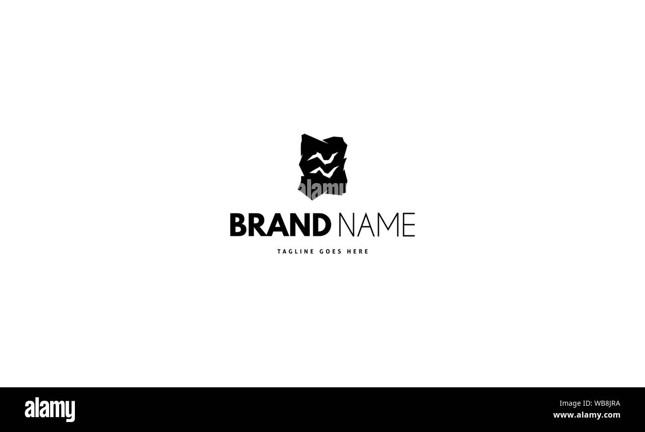 Vector logo with abstract image of a water symbol on a stone tablet ...