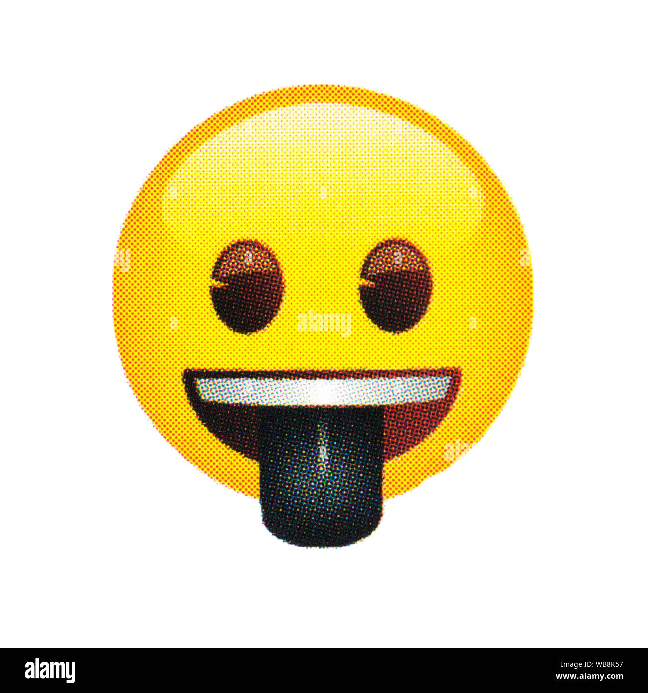 Face with tongue emoticon Stock Photo - Alamy
