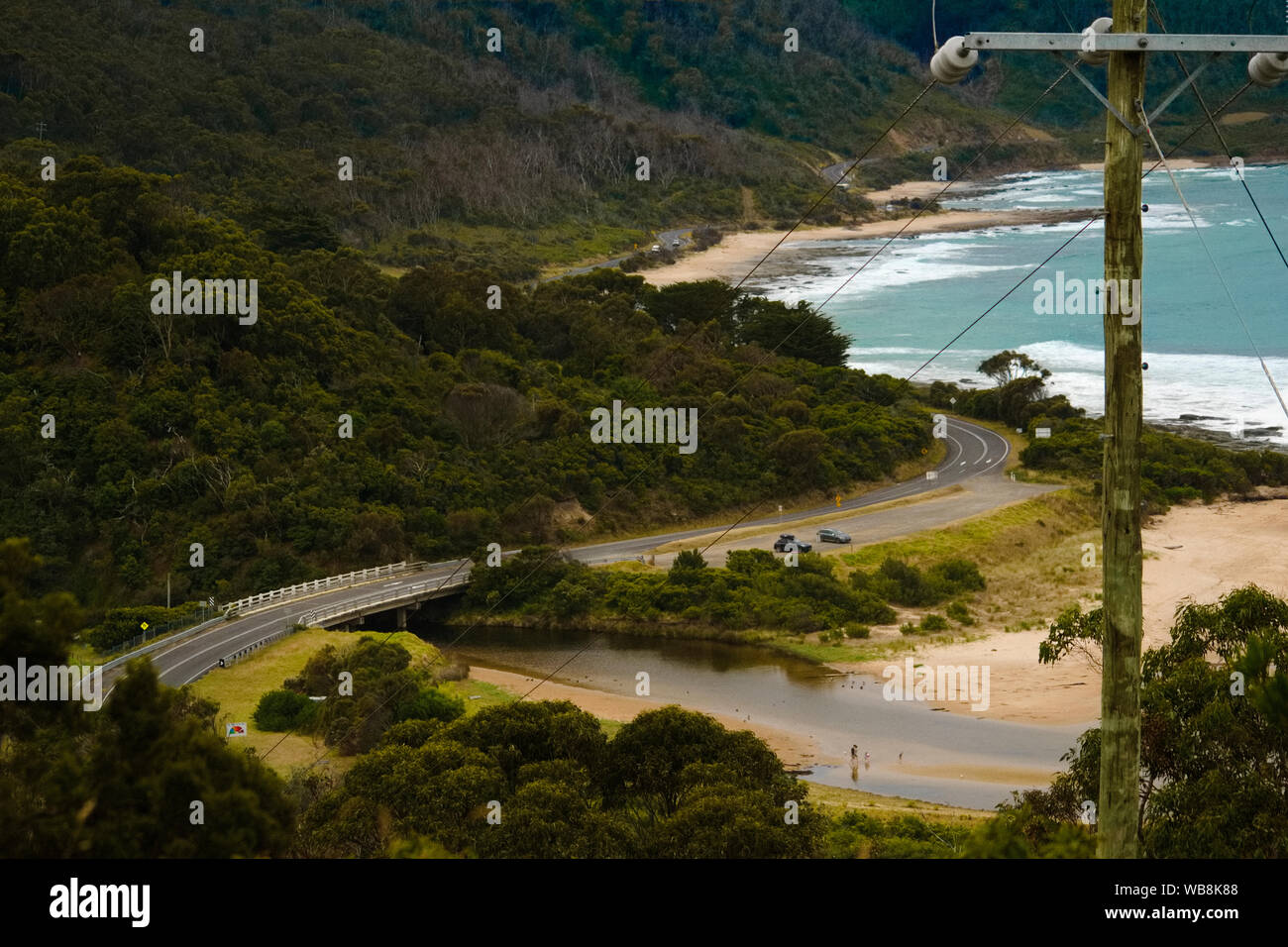 The scenic and winding Great Ocean Road, Victoria, Australia Stock ...