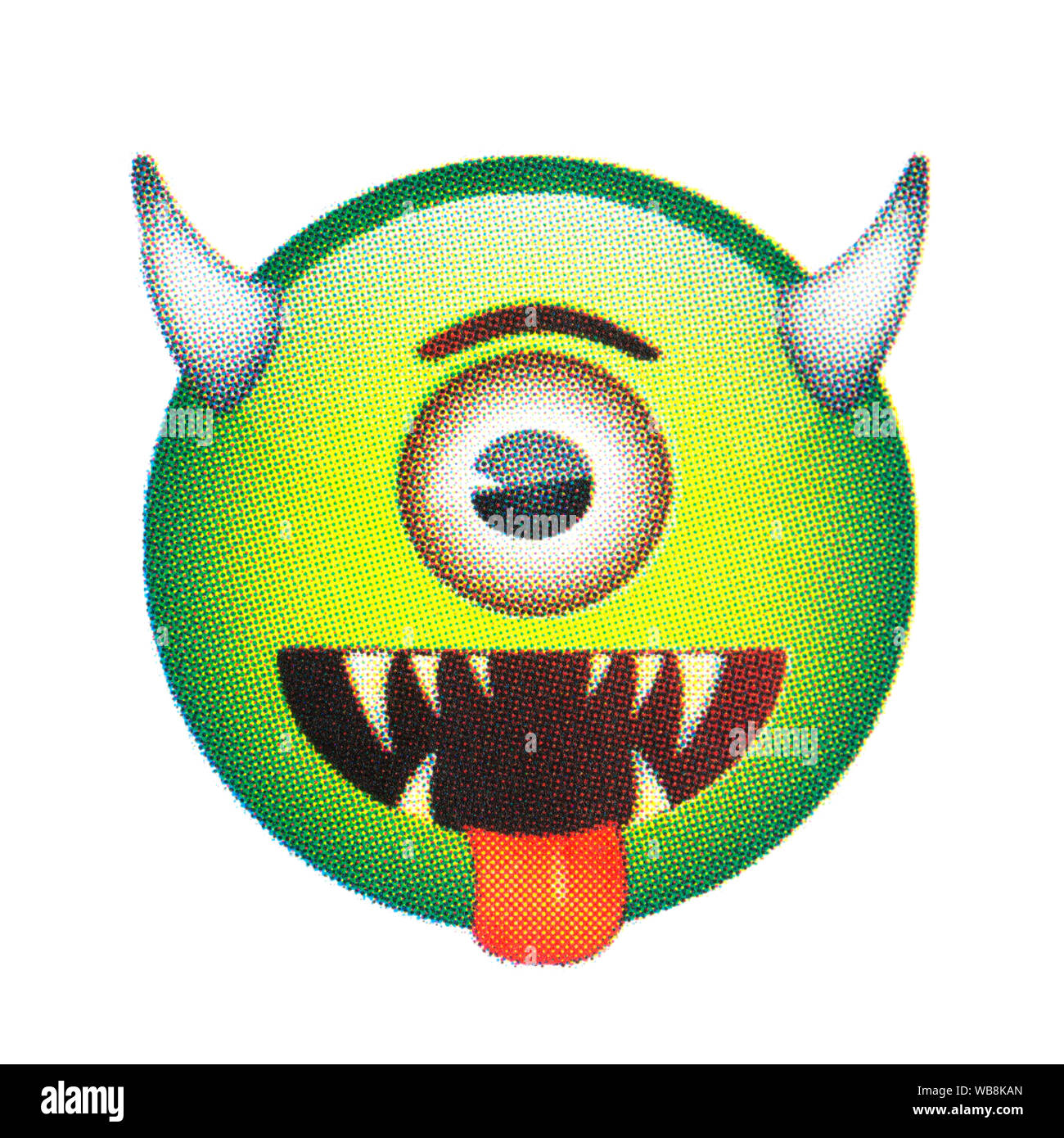 One eyed face emoticon Stock Photo - Alamy