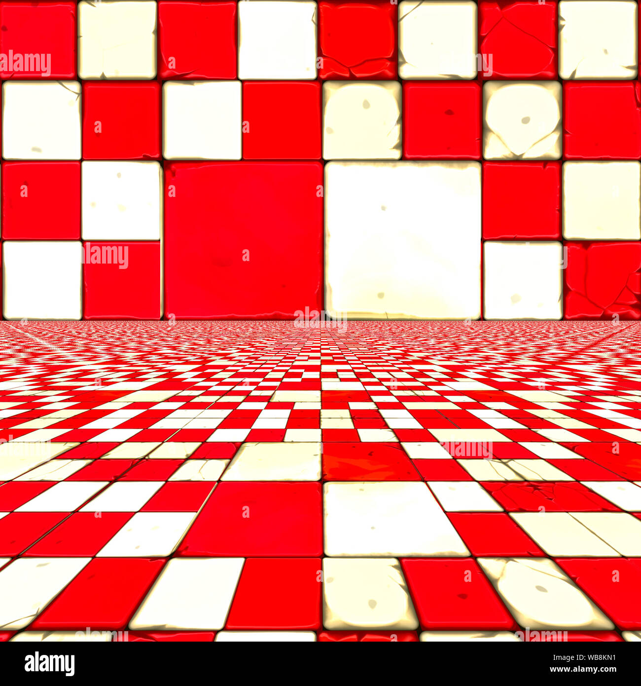Abstract distorted red and white checkered background Stock Photo - Alamy