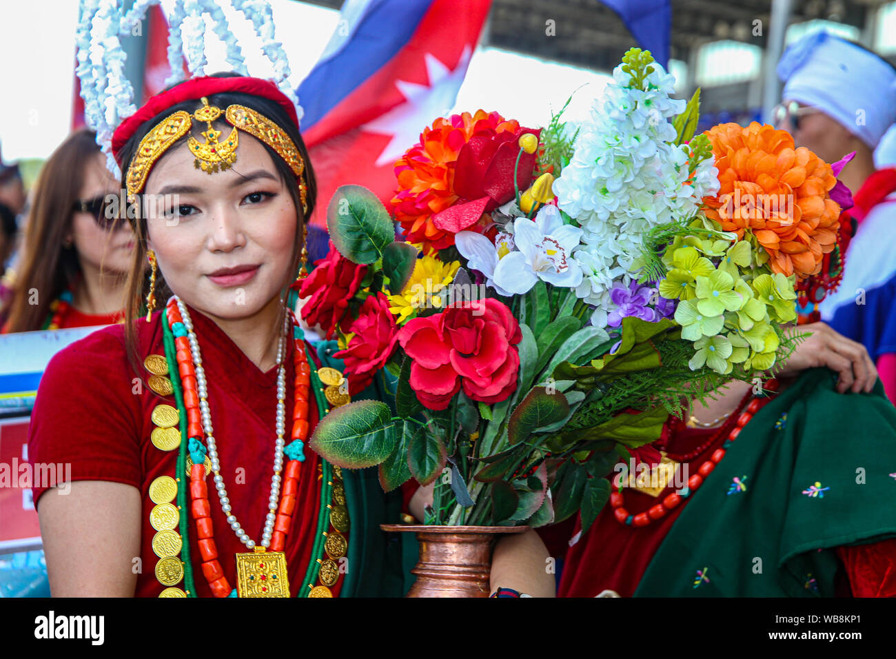 London, UK. 25th August 2019. Kempton Park saw the Nepalese community ...