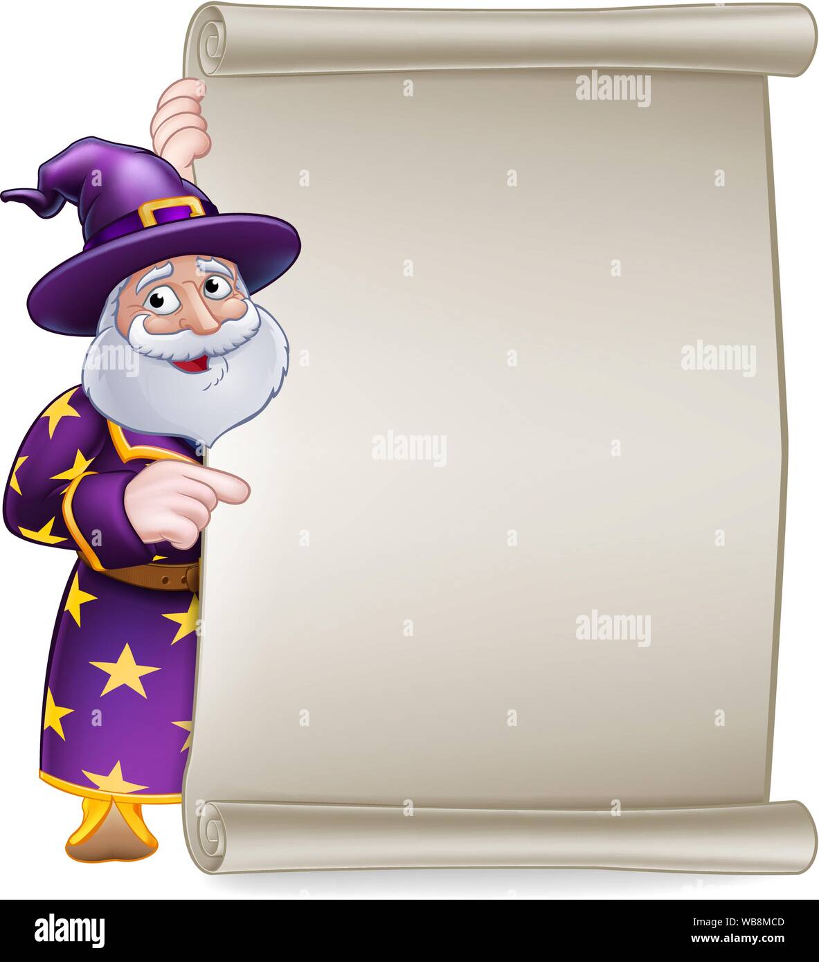 Wizard Cartoon Scroll Sign Banner Stock Vector Image & Art - Alamy