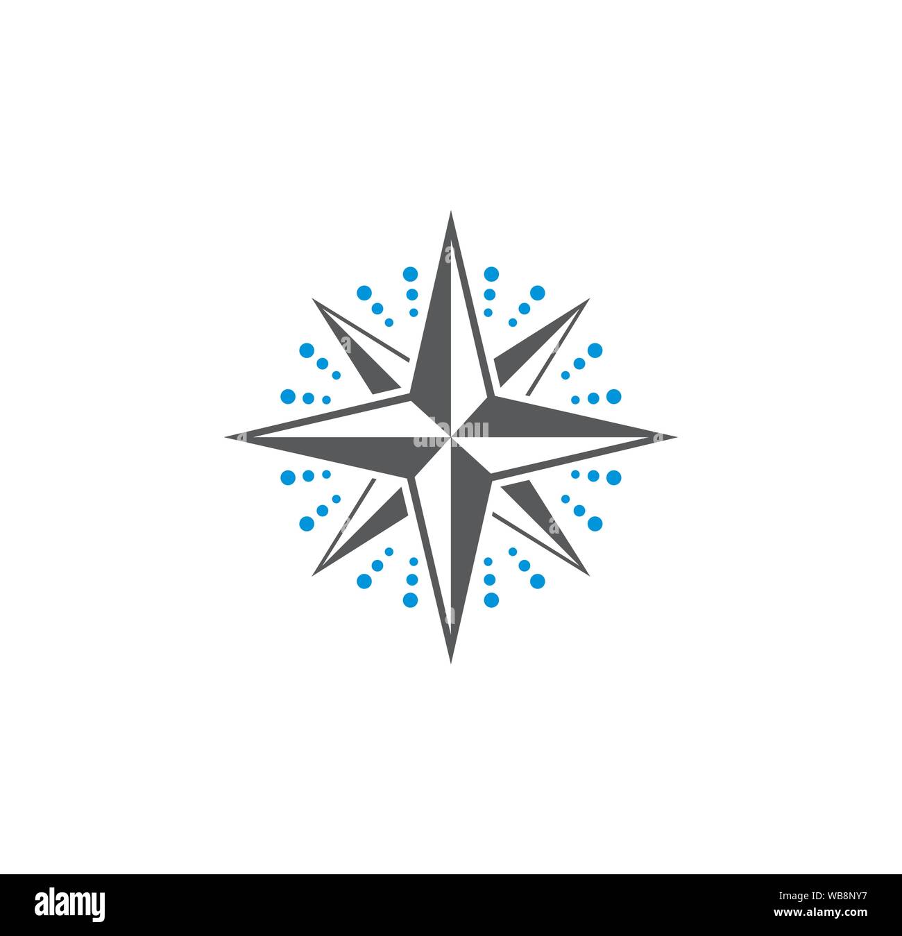 Windrose icon on background for graphic and web design. Simple ...