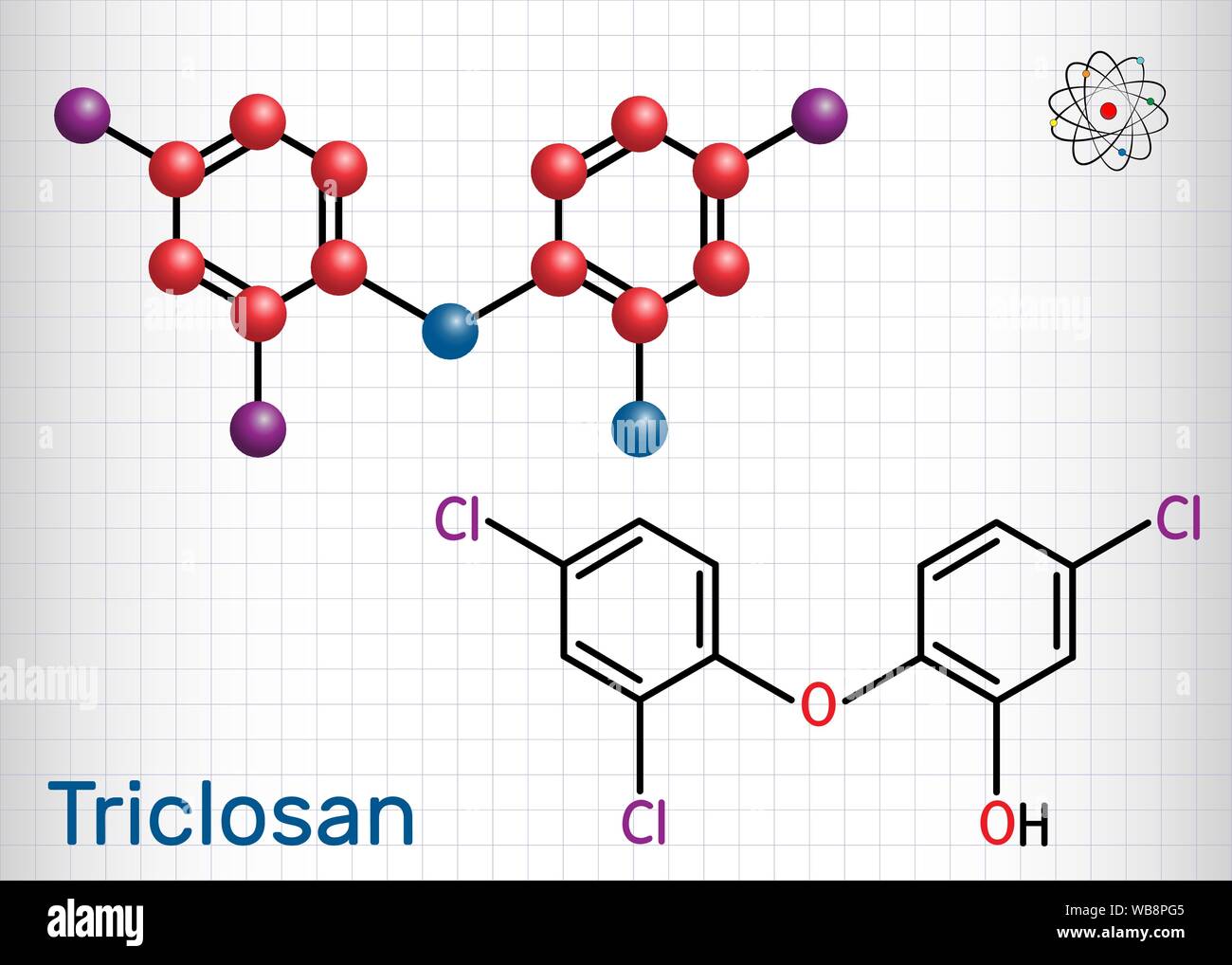 Triclosan molecular Stock Vector Images - Alamy