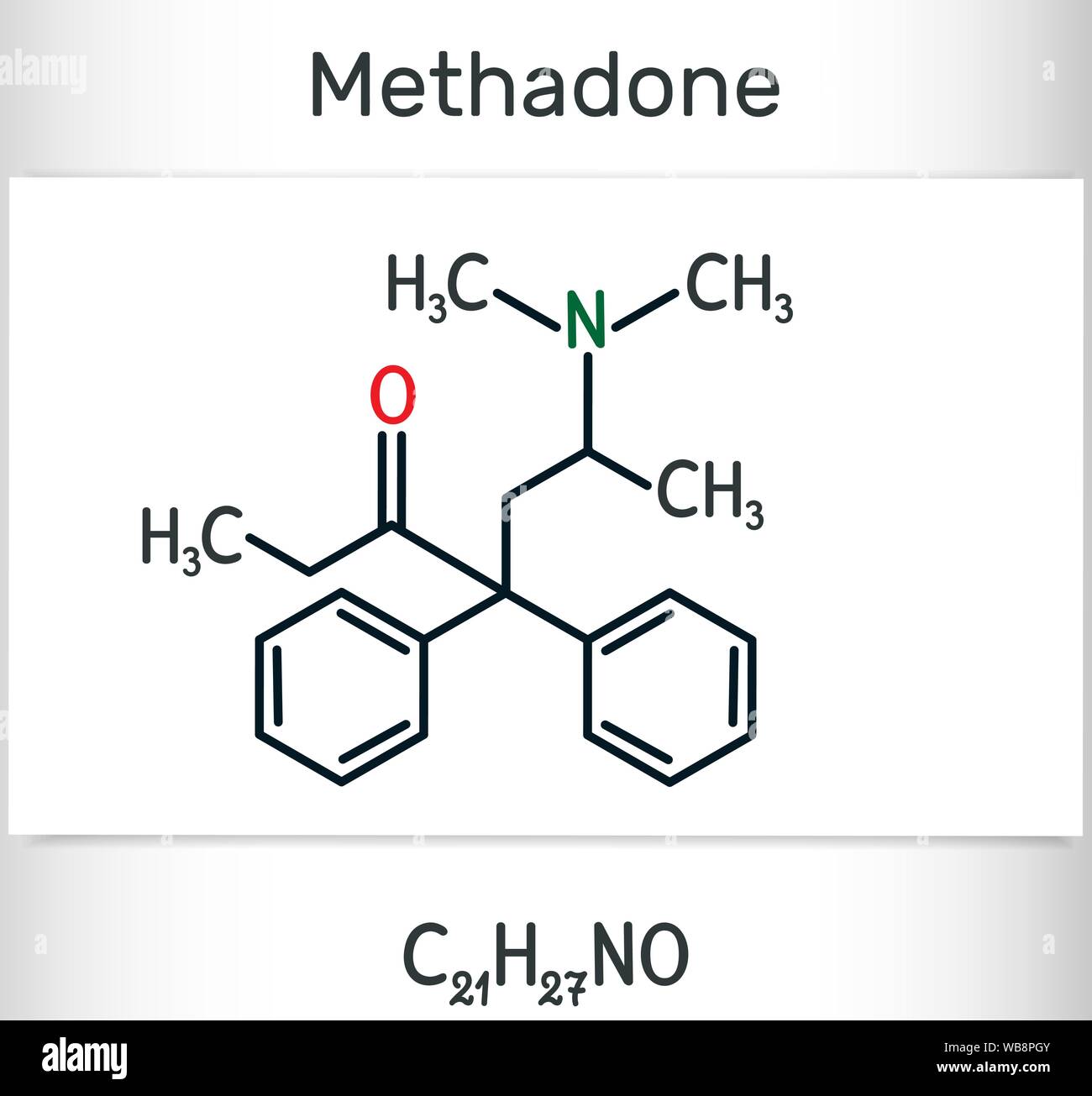 Methadone, Dolophine molecule. It is an opioid, is used as an analgesic ...