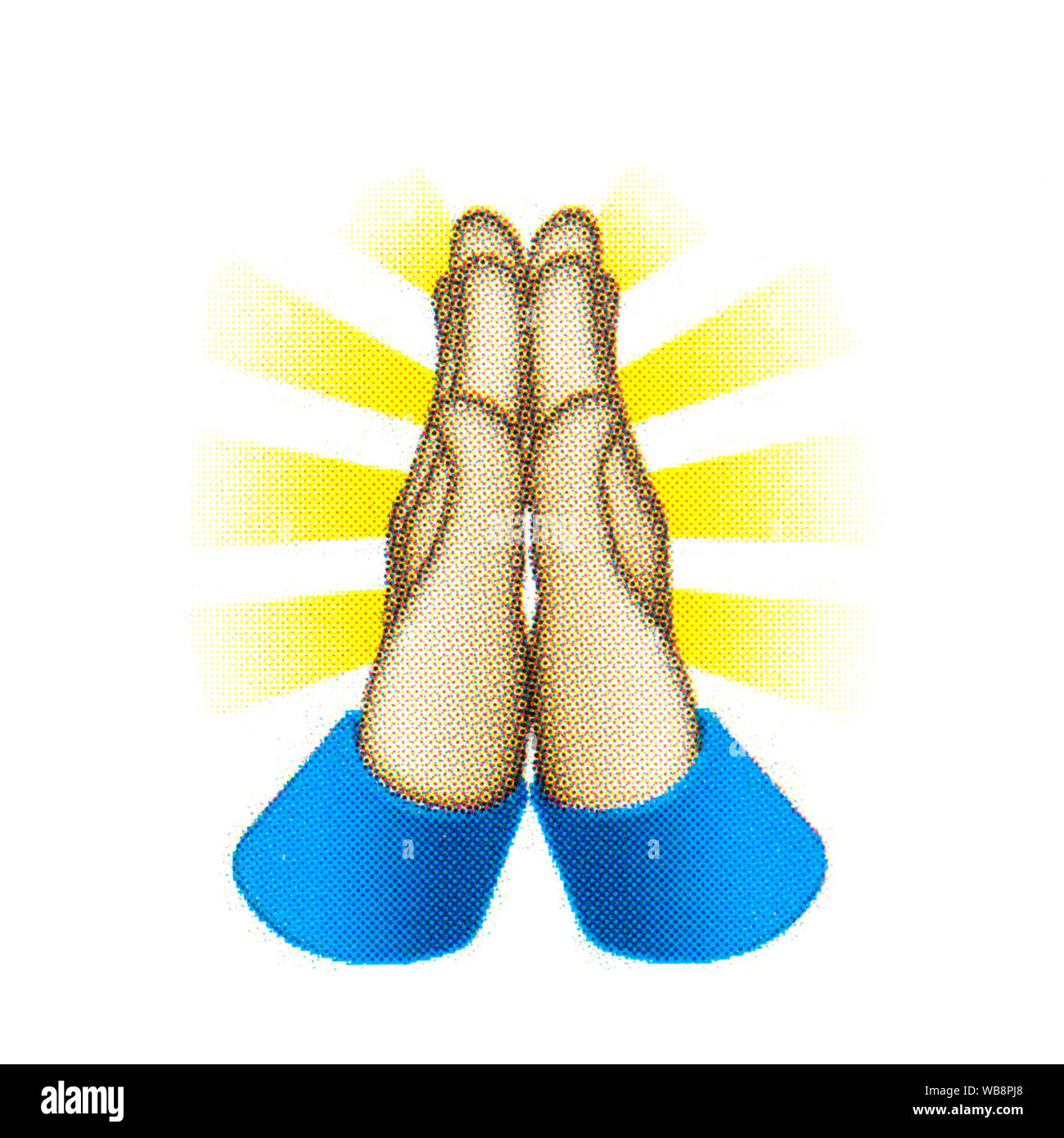 Folded hands emoticon Stock Photo - Alamy