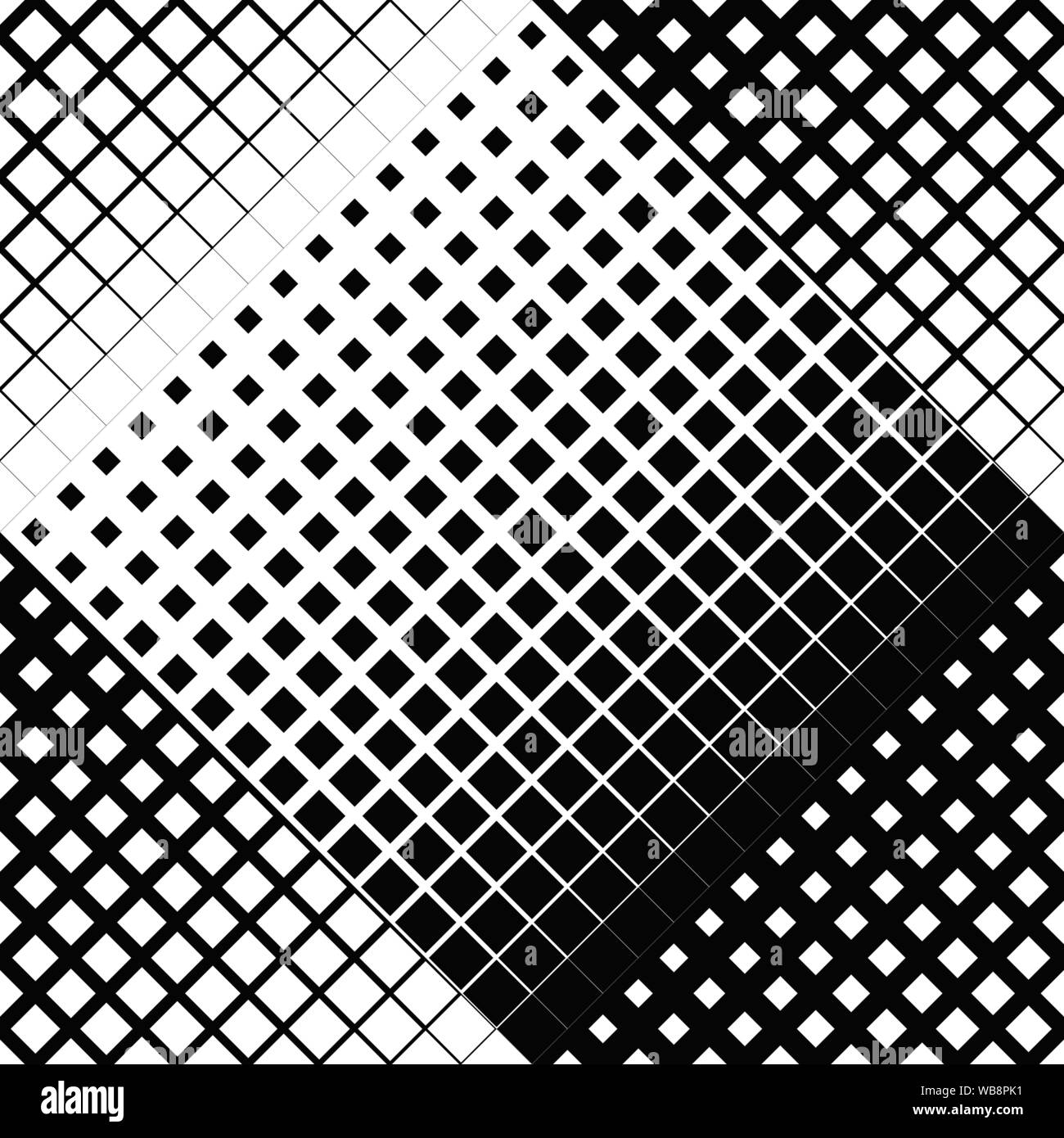 Geometrical seamless diagonal square pattern background - black and white vector design Stock ...