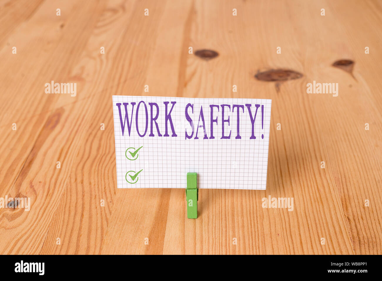 Writing note showing Work Safety. Business concept for policies and ...