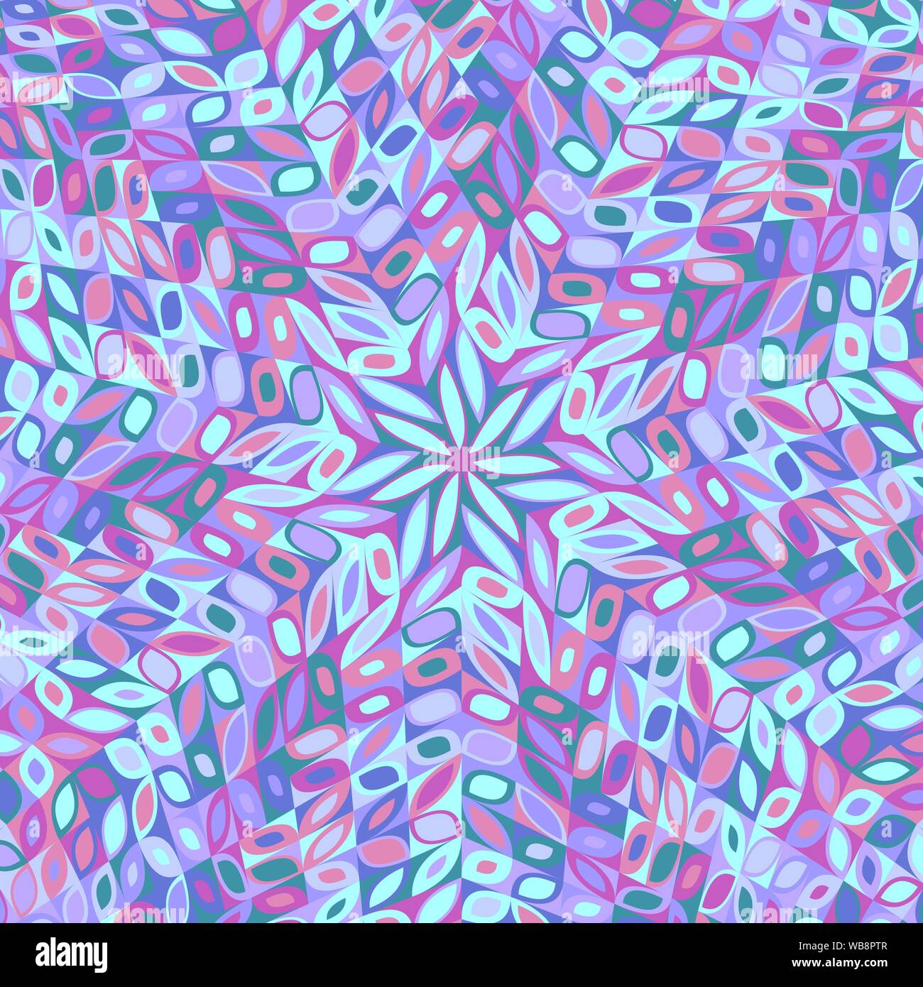 Hypnotic geometrical tiled mosaic flower background - floral colorful ...