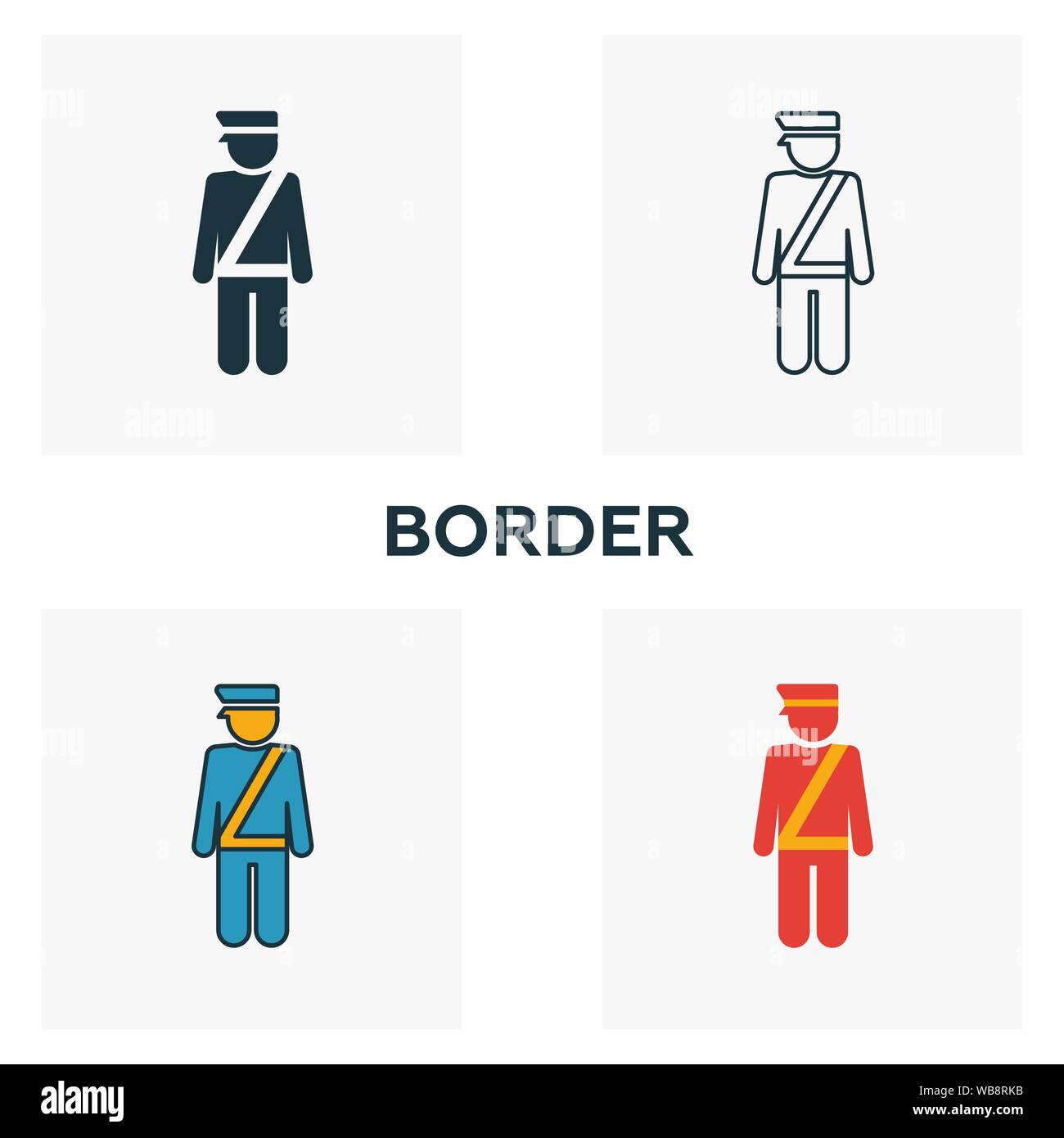 Border icon set. Four elements in diferent styles from airport icons ... Border icon set. Four elements in diferent styles from airport icons ...