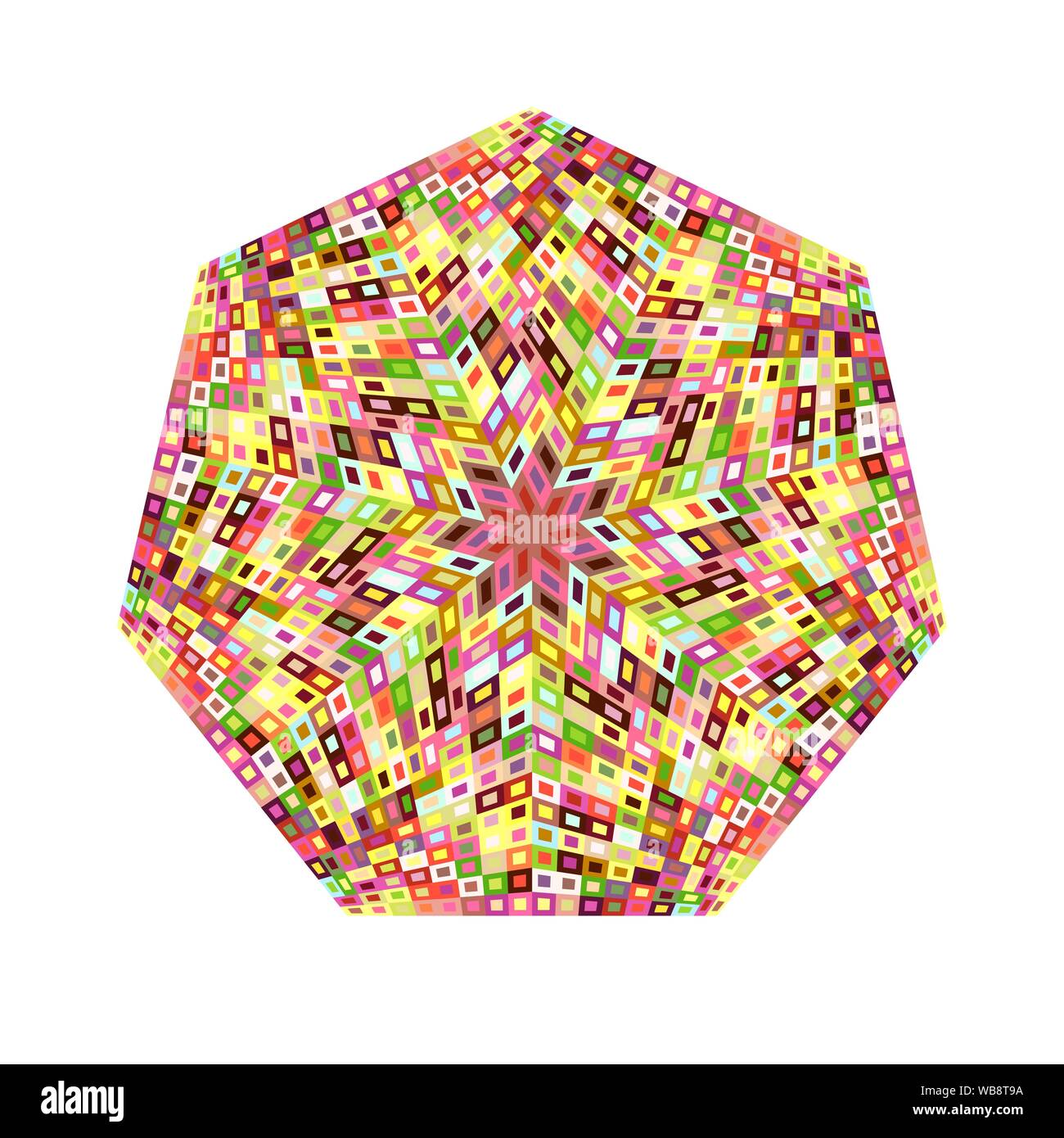 Isolated mosaic polygon symbol template - ornamental geometrical ...