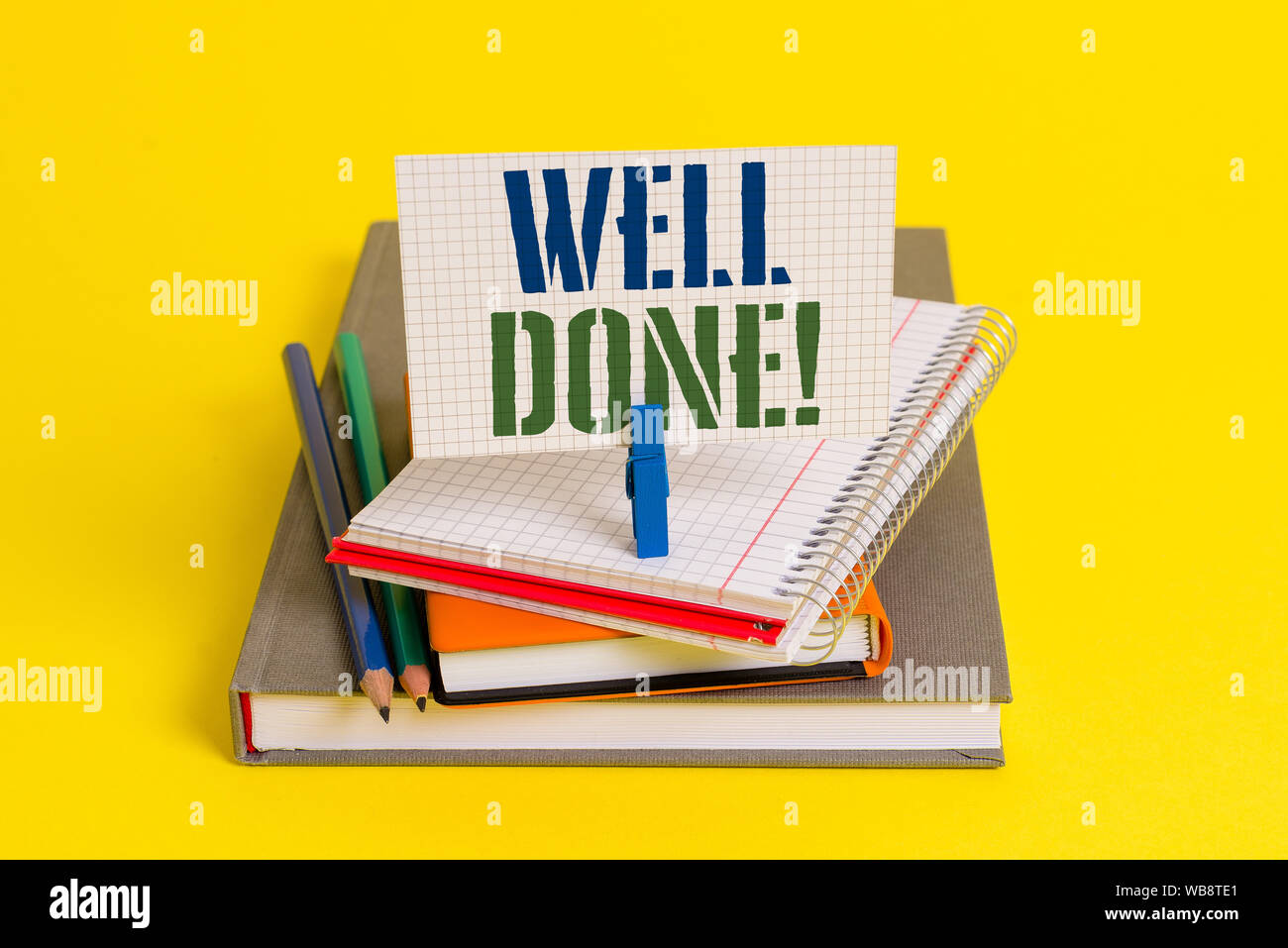 Writing note showing Well Done. Business concept for used praising ...