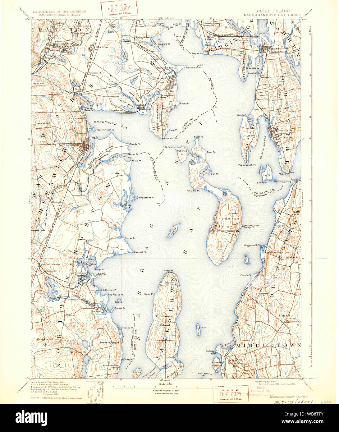 Map of narragansett bay hi-res stock photography and images - Alamy