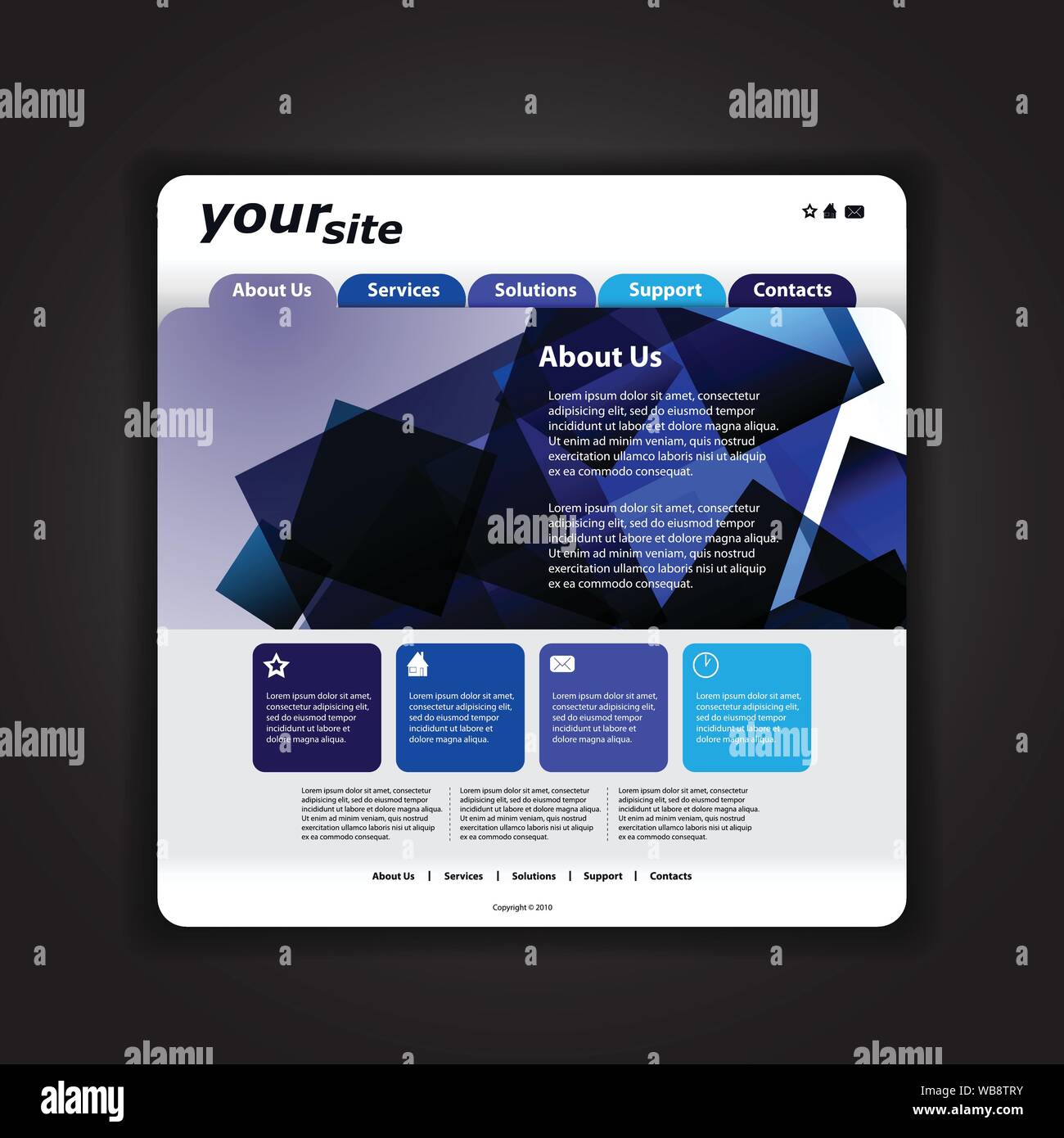 Blue Abstract Website Design Template in Freely Scalable and Editable ...