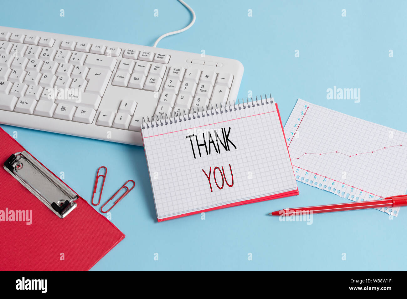 Writing note showing Thank You. Business concept for a polite ...