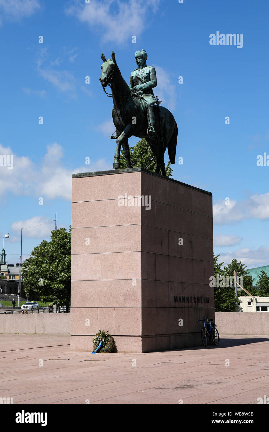 bronze equestrian statue of Marshal of Finland Carl Gustaf Emil ...