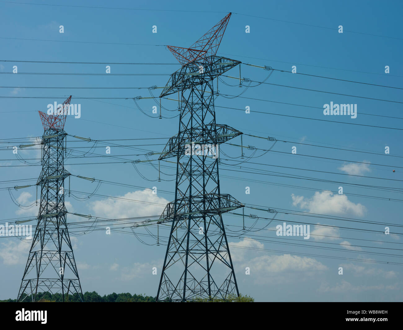High power electric pylons Stock Photo - Alamy