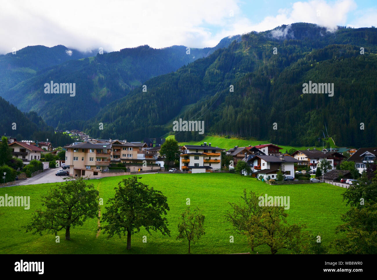 Mayrhofen, a popular tourist destination in Zillertal, Tyrol, Austria ...