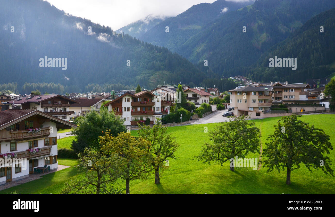 Mayrhofen, a popular tourist destination in Zillertal, Tyrol, Austria ...