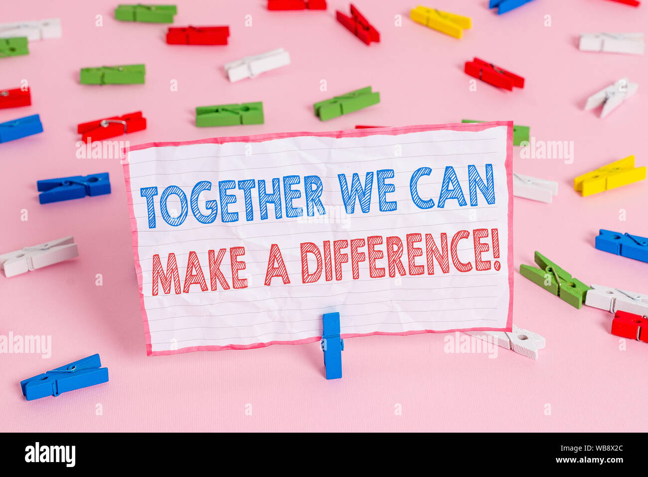 Text sign showing Together We Can Make A Difference. Business photo ...