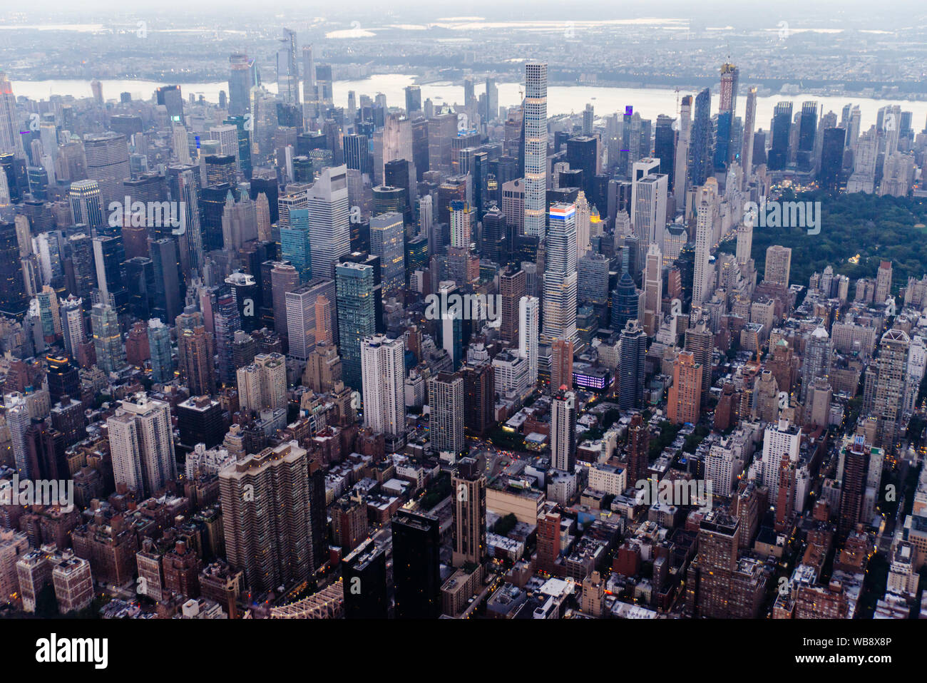 Aerial drone view of new york city Stock Photo - Alamy