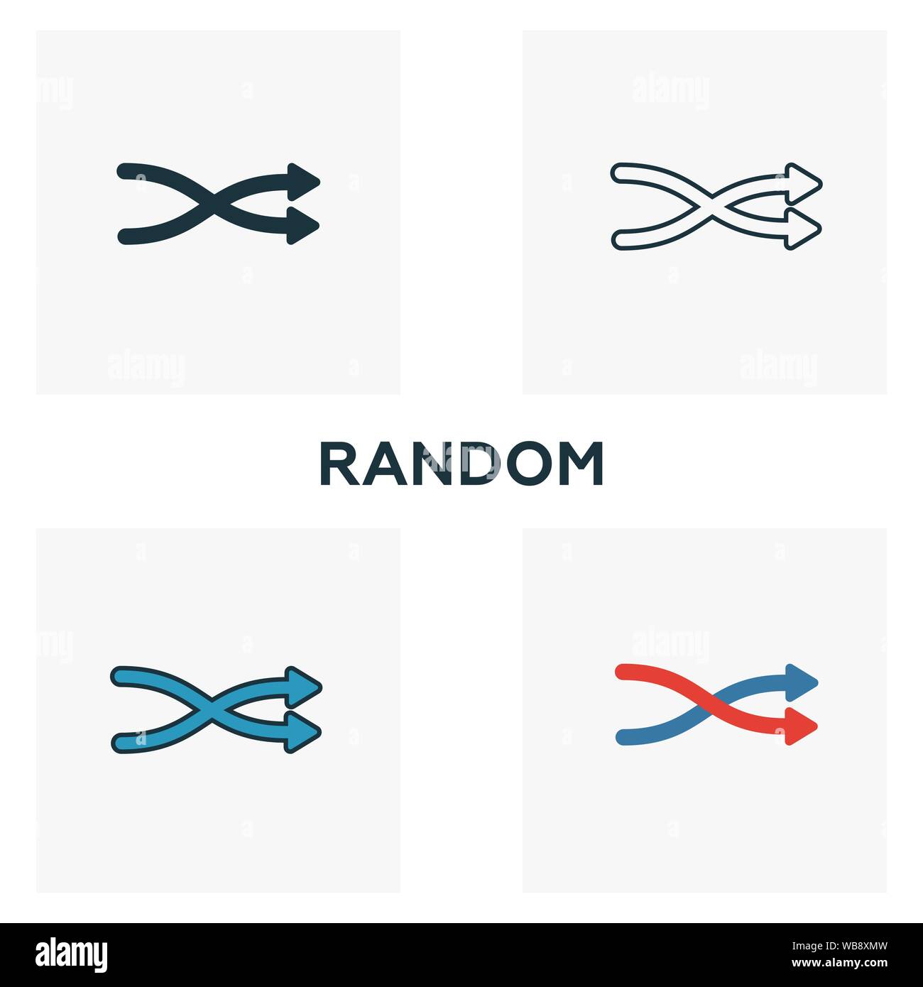 Random icon set. Four elements in diferent styles from audio buttons ...