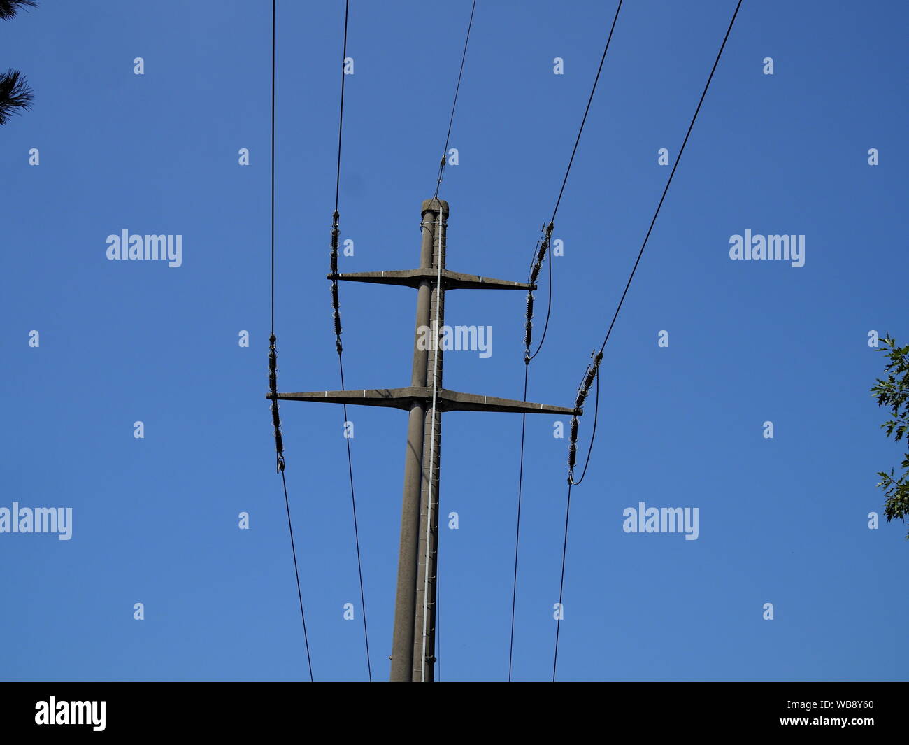 Freilandleitung (Strommast) in Steinen im Kanton Schwyz Stock Photo - Alamy