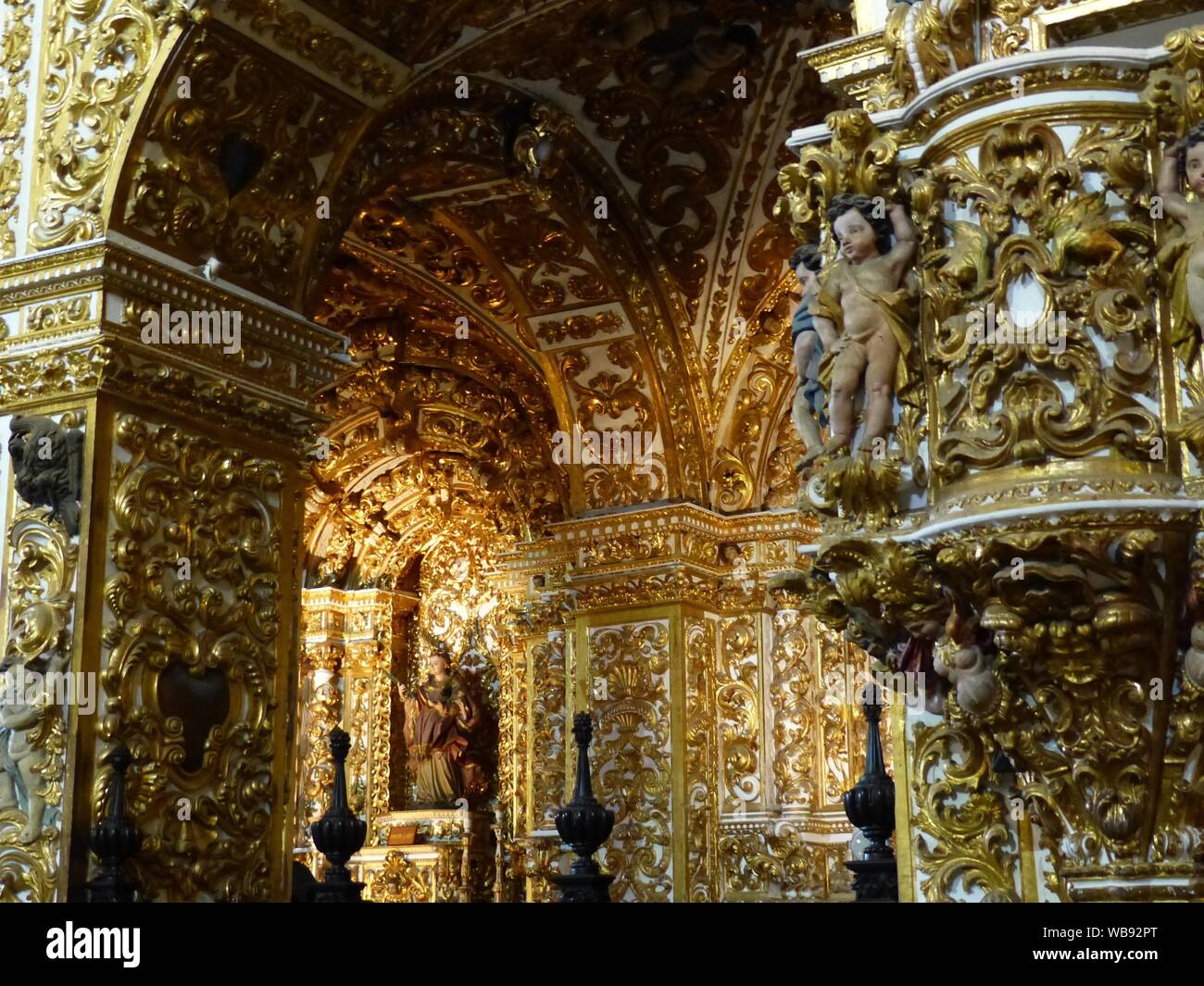 The gold church in Salvador, or the São Francisco Church nave ...