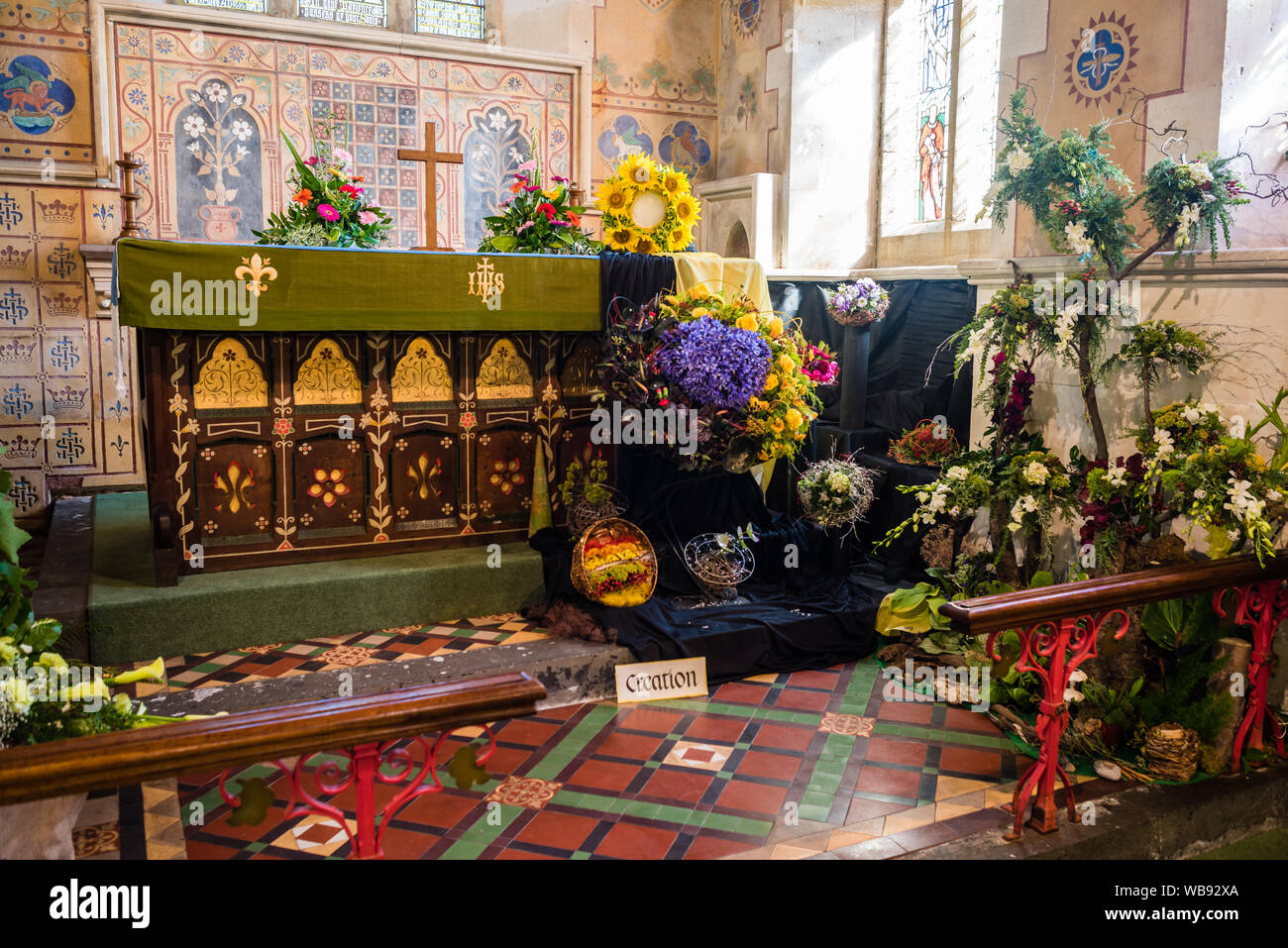 Colaton Raleigh Flower Festival. "The Creation Stock Photo - Alamy