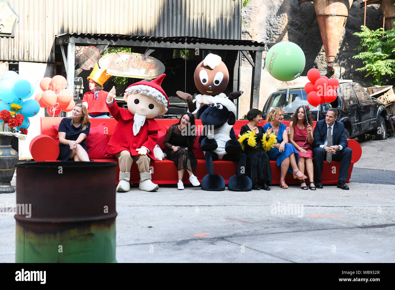 24 August 2019, Germany (German), Potsdam: A Sandman is dancing on ...