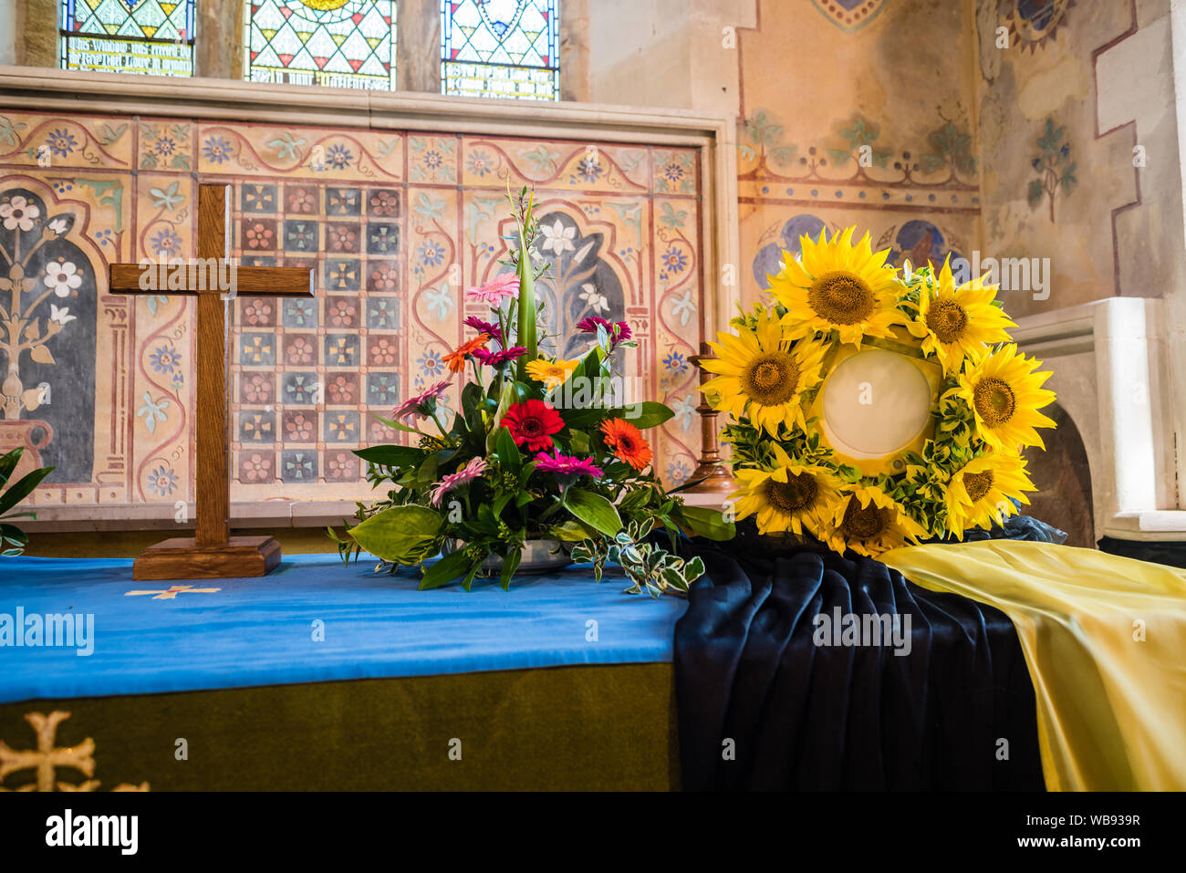 Colaton Raleigh Flower Festival. "The Creation Stock Photo - Alamy