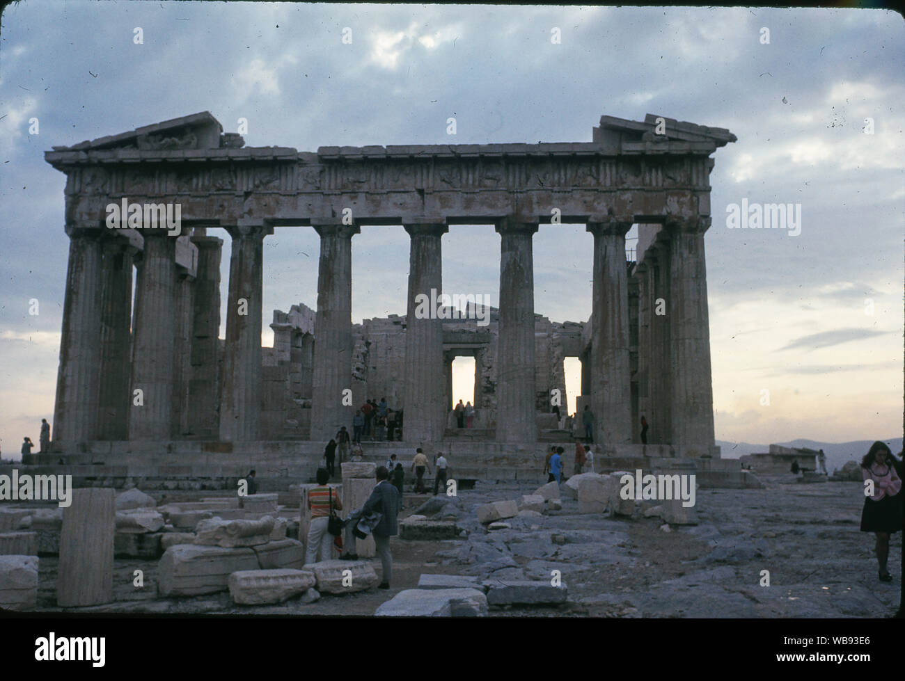 Vintage travel photo of the Parthenon at the Acropolis in Athens Greece ...