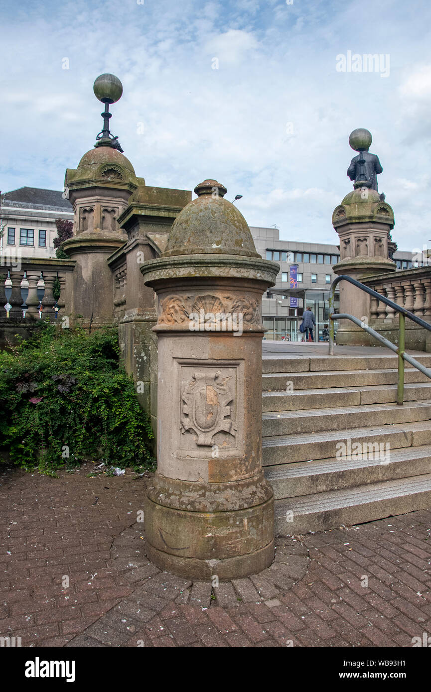 Paisley, Scotland, UK. 24th August 2019: Victorian stone stairs at the ...
