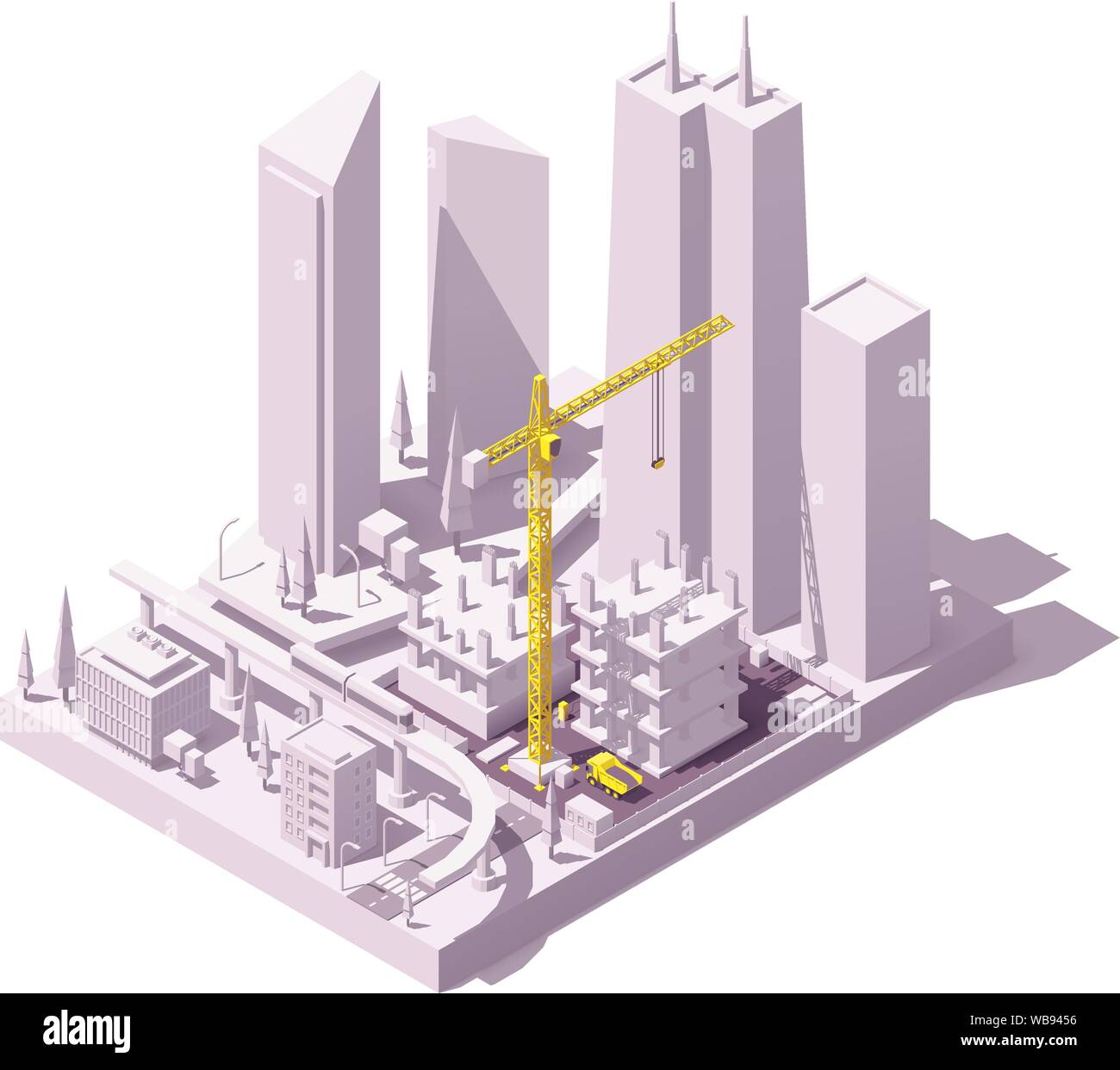 Vector isometric construction site Stock Vector Image & Art - Alamy